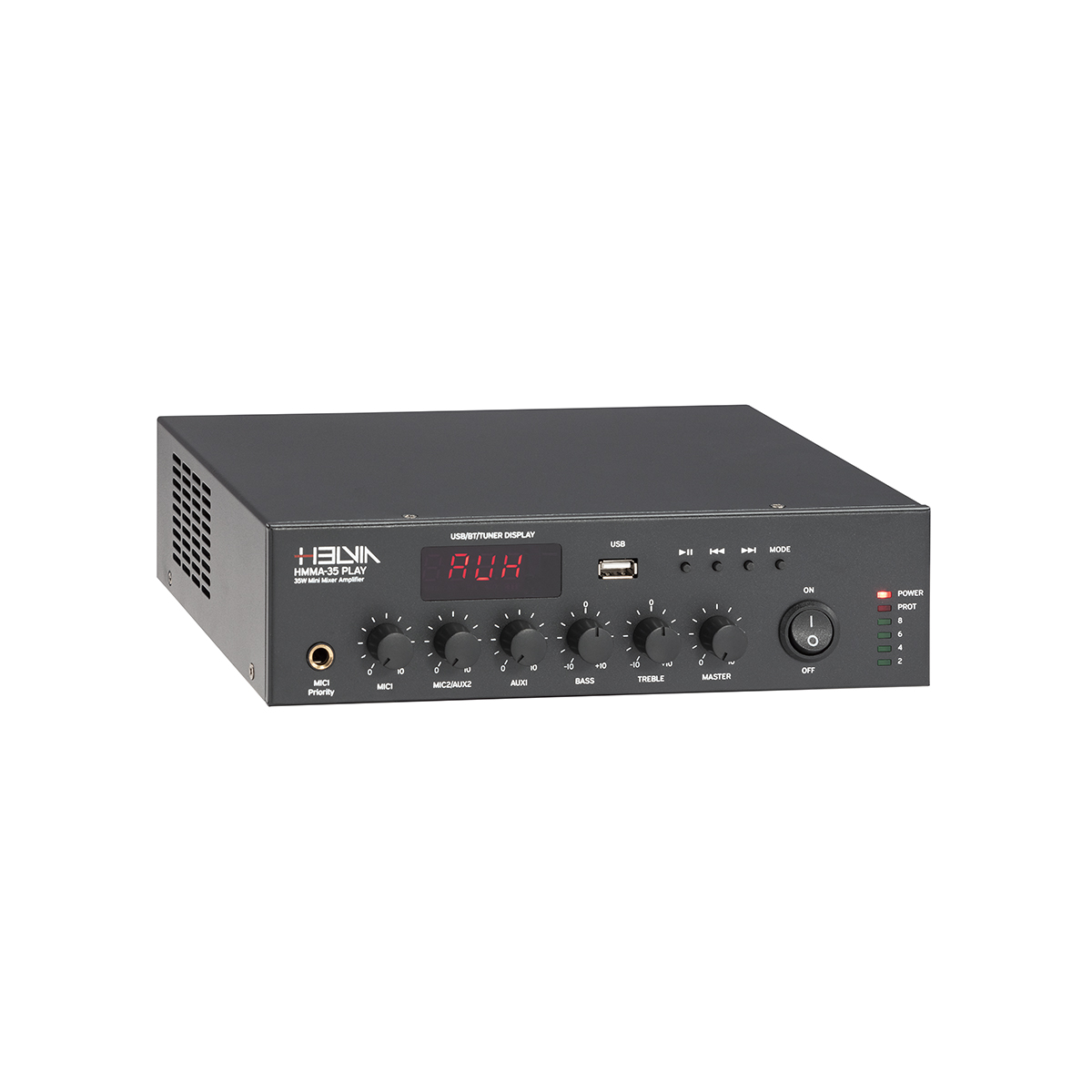 35W Mini Digital Mixer-Amplifier with USB/FM/BT - HELVIA - Set up your solutions