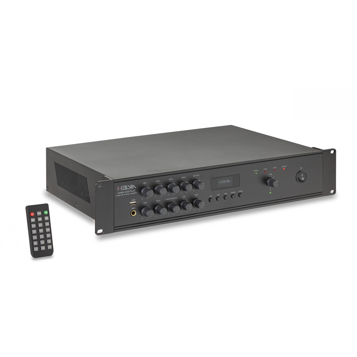 2U 120W Single-Zone Mixer Amplifier with DAB+/FM/USB/BT - HELVIA - Set up your solutions