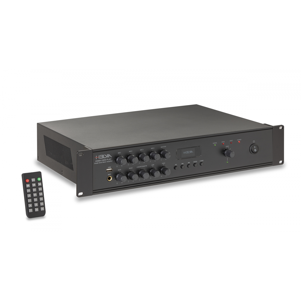 2U 240W Single-Zone Mixer Amplifier with DAB+/FM/USB/BT - HELVIA - Set ...